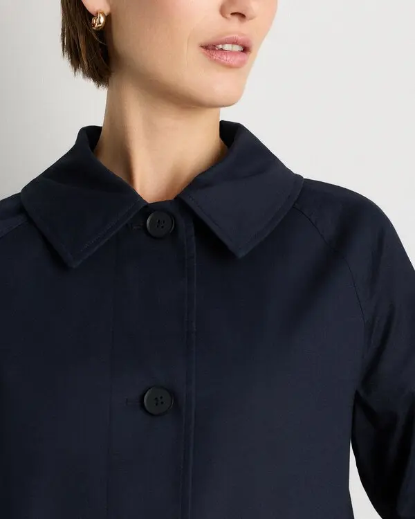 Quince Comfort Stretch Mac Coat - Navy