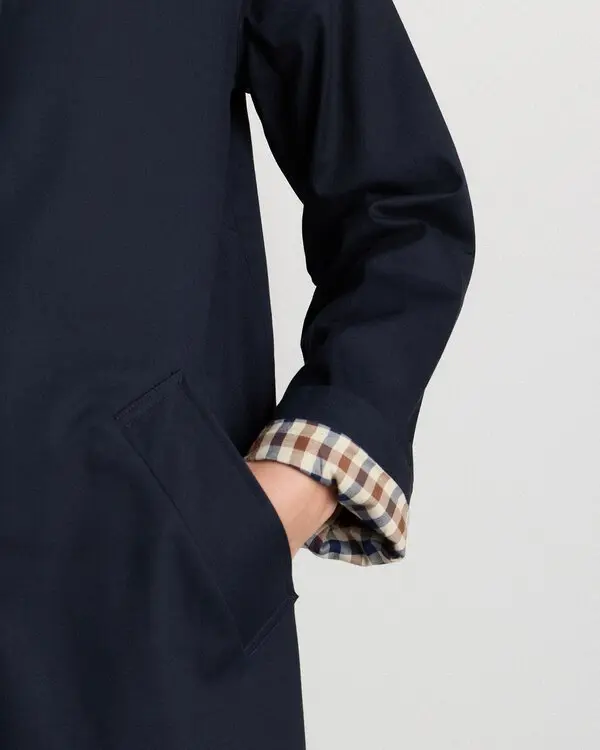 Quince Comfort Stretch Mac Coat - Navy