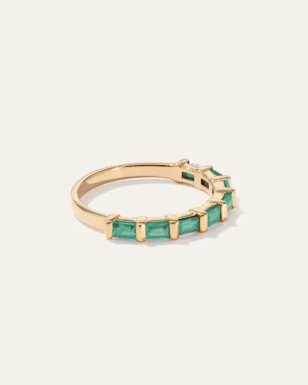 Quince 14k Gold Emerald Baguette Bar Band Ring