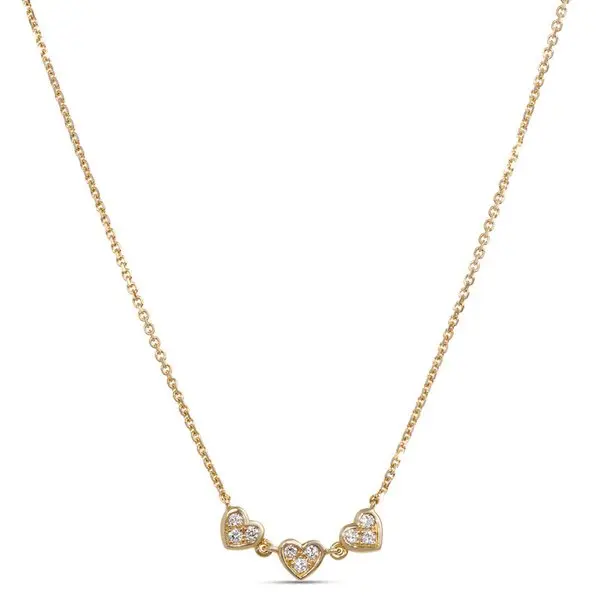 Benbridge Triple Heart Diamond Necklace - Yg