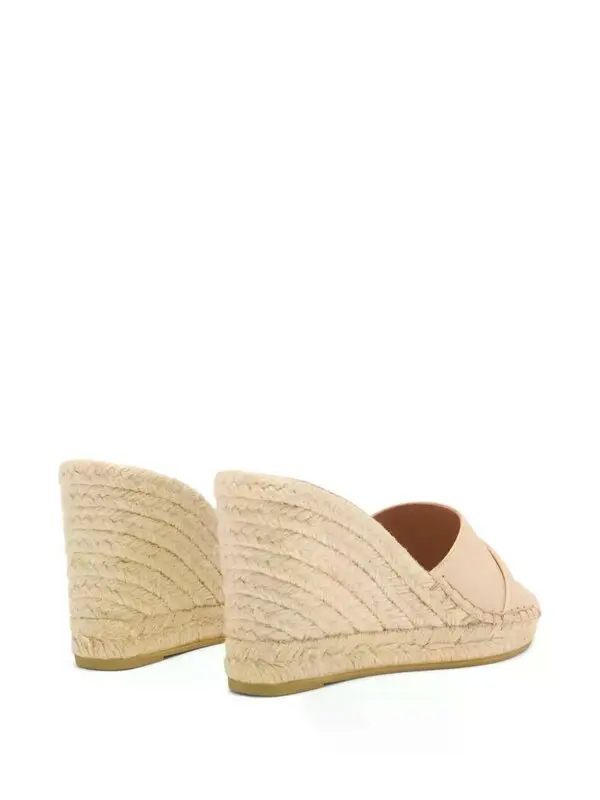 MALONE SOULIERS Leather Wedge Espadrilles - Neutrals
