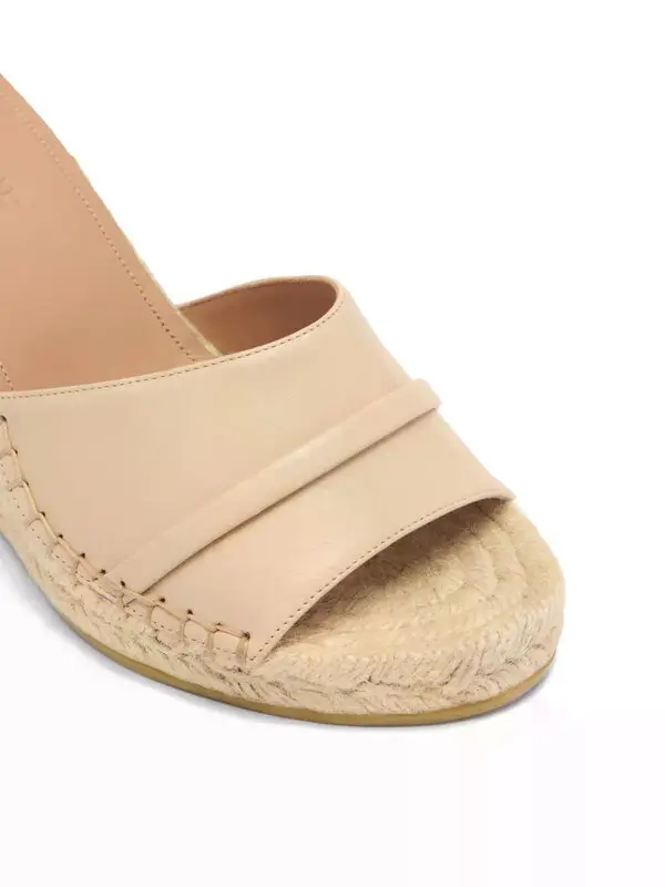 MALONE SOULIERS Leather Wedge Espadrilles - Neutrals