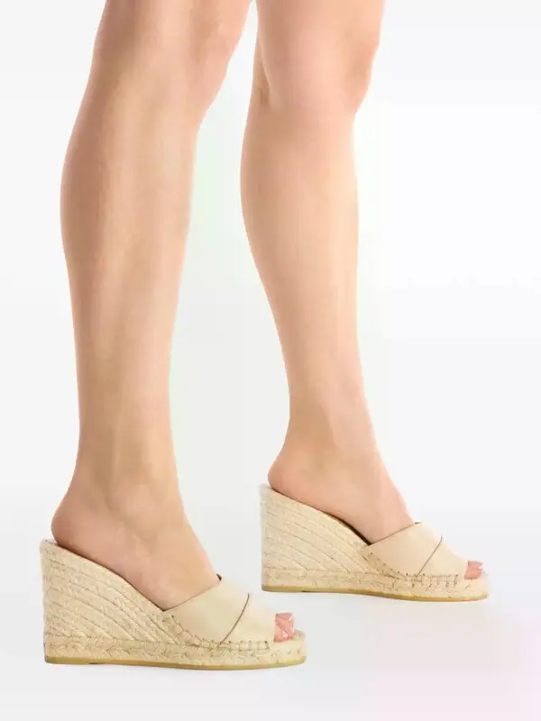 MALONE SOULIERS Leather Wedge Espadrilles - Neutrals