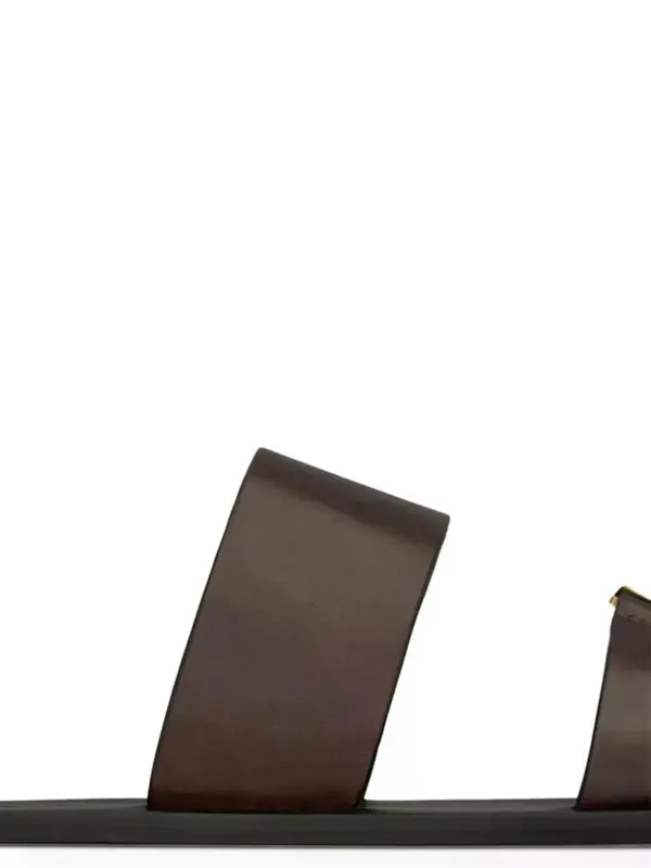 Saint Laurent Babylone Leather Sandals - Brown
