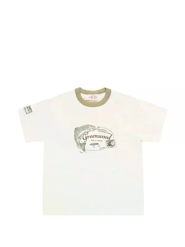SAMUEL ZELIG Trail Tee Green Ringer T-shirt - Neutrals