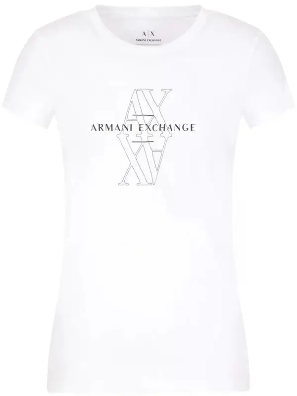 Armani Exchange Logo-embroidered T-shirt - White
