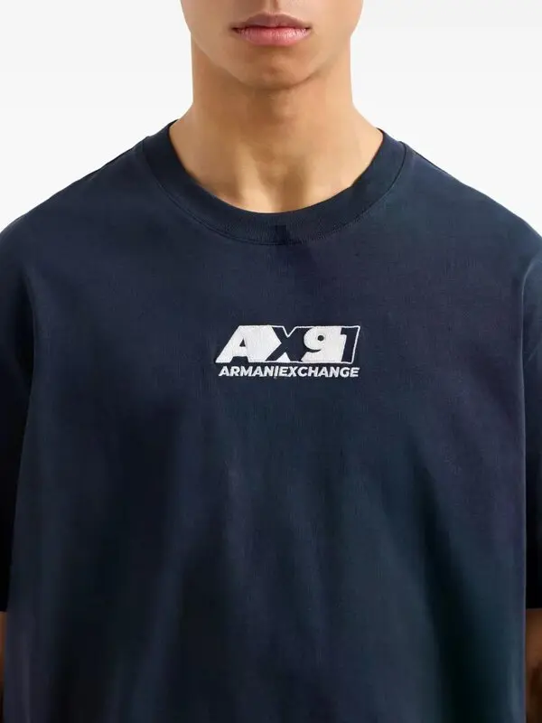Armani Exchange Logo-embroidered T-shirt