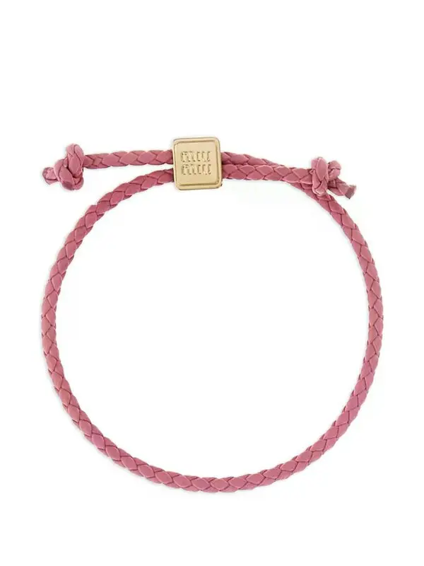 Miu Miu Braided Leather Bracelet - Pink