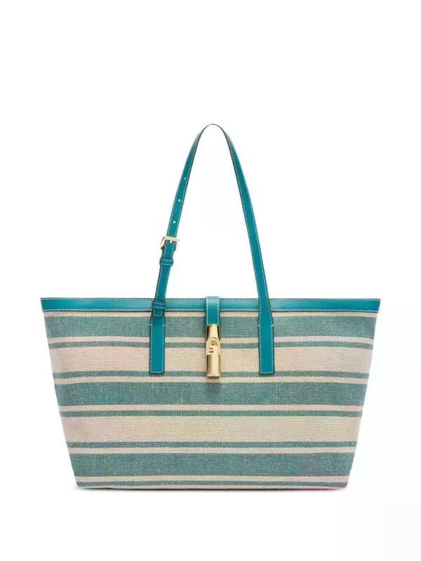 Furla Striped Debby Tote Bag - Neutrals