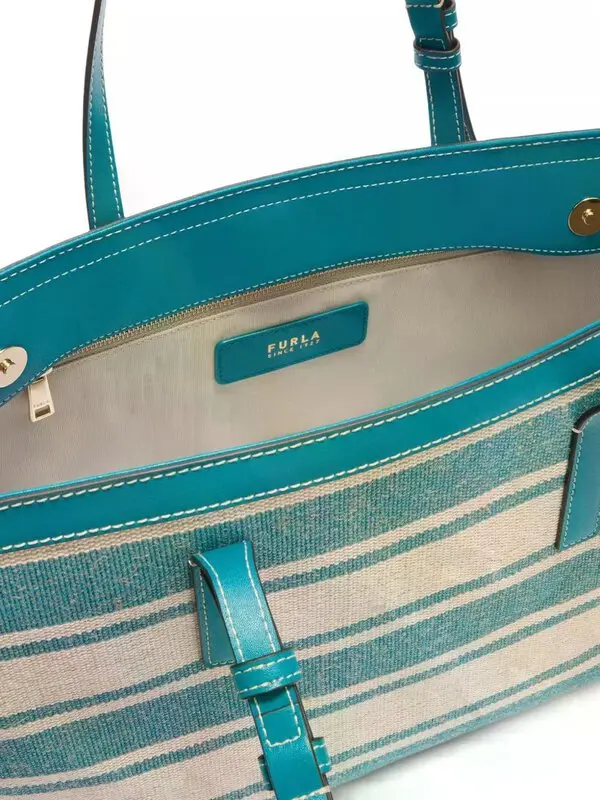 Furla Striped Debby Tote Bag
