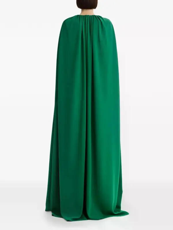 Oscar De La Renta Cyclamen Detail Maxi Dress - Green