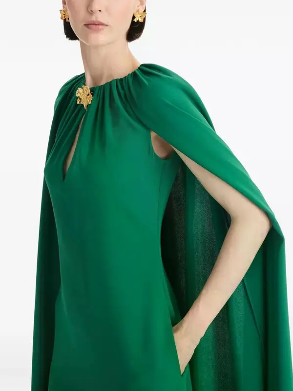 Oscar De La Renta Cyclamen Detail Maxi Dress - Green