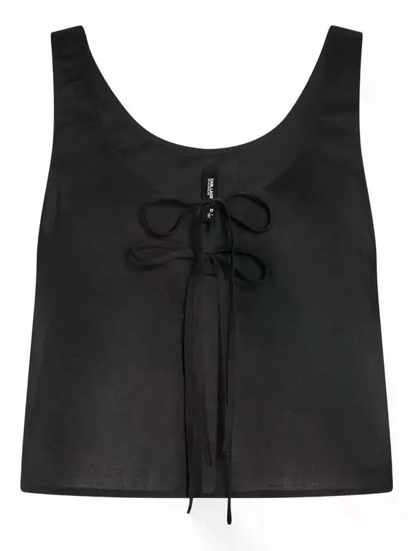 Karl Lagerfeld Tie-front Sleeveless Top - Black