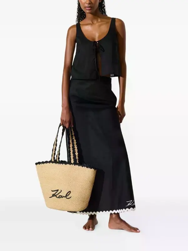 Karl Lagerfeld Tie-front Sleeveless Top - Black