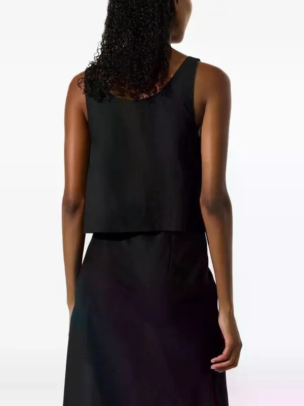 Karl Lagerfeld Tie-front Sleeveless Top - Black