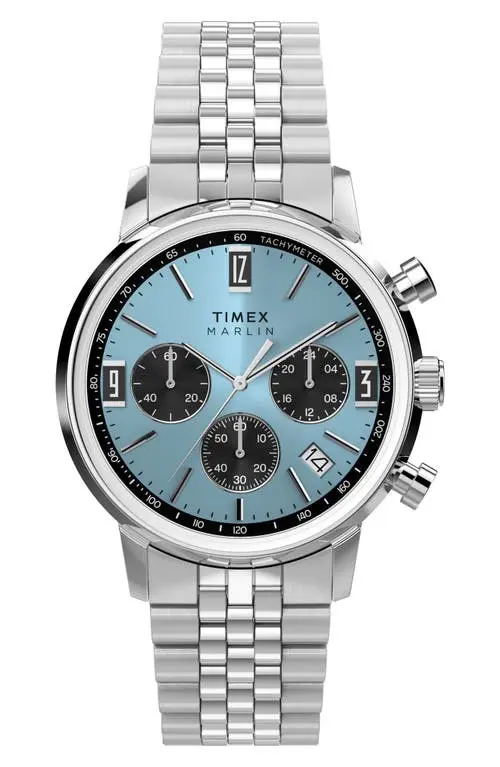 Timex® Marlin® Chronograph Bracelet Watch - Stainless Steel