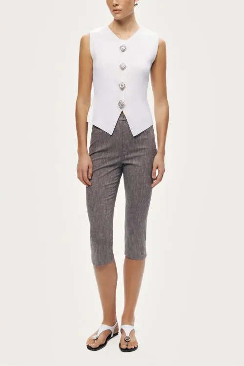 NOCTURNE Embellished Sleeveless Knit Top - Ivory