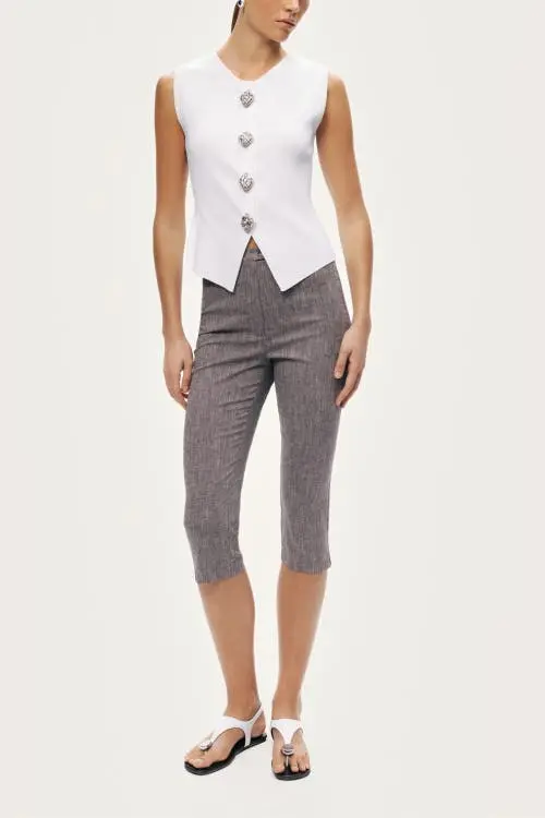 NOCTURNE Embellished Sleeveless Knit Top - Ivory