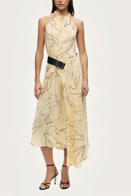 NOCTURNE Printed Halter Midi Dress - Multi-colored