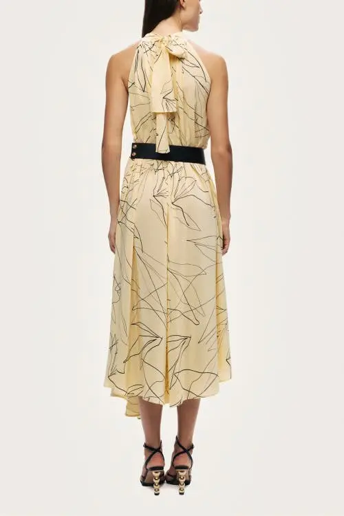 NOCTURNE Printed Halter Midi Dress - Multi-colored