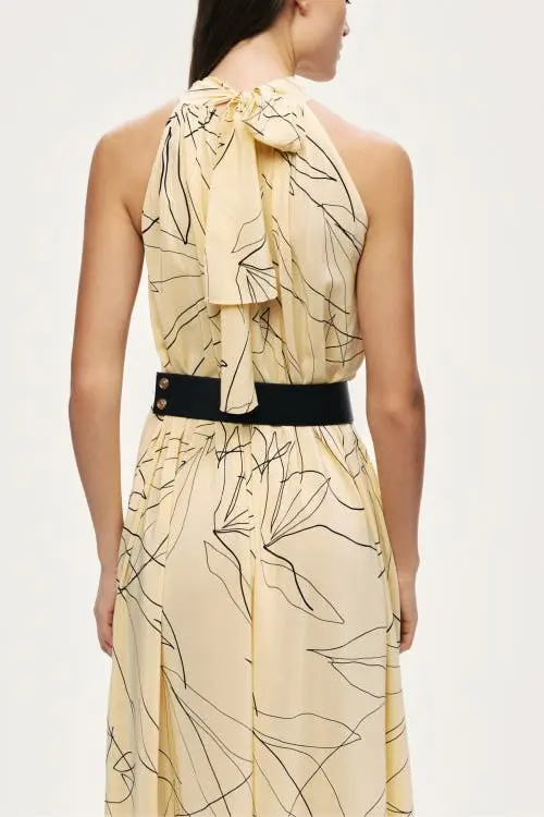 NOCTURNE Printed Halter Midi Dress - Multi-colored