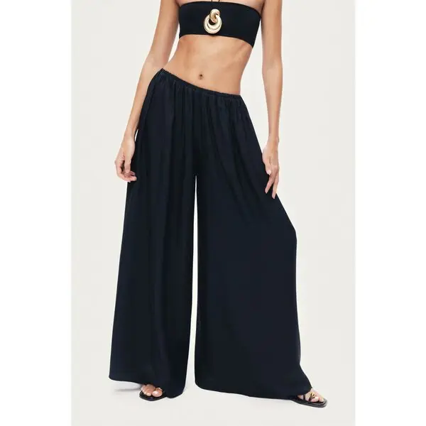 NOCTURNE Elasticated Wide-leg Pants - Black