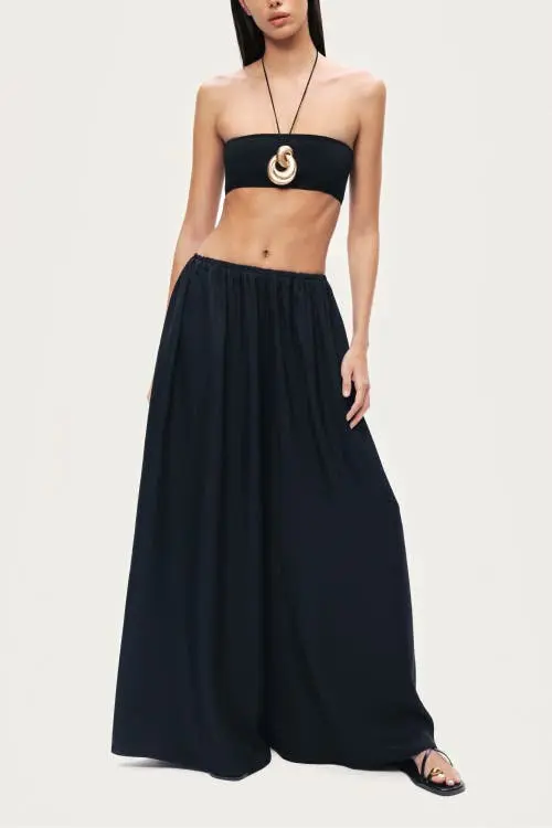 NOCTURNE Elasticated Wide-leg Pants - Black