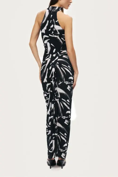 NOCTURNE Printed Halter Maxi Dress - Multi-colored