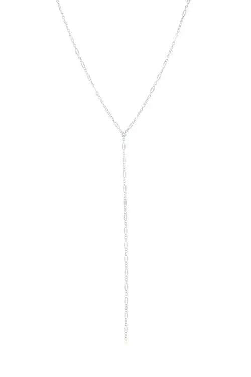 SET & STONES Phoebe Lariat Necklace - Silver