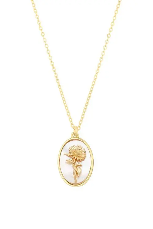 SET & STONES Katrina Birth Flower Necklace - Gold/august