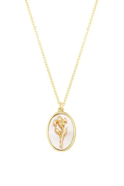 SET & STONES Katrina Birth Flower Necklace - Gold/february