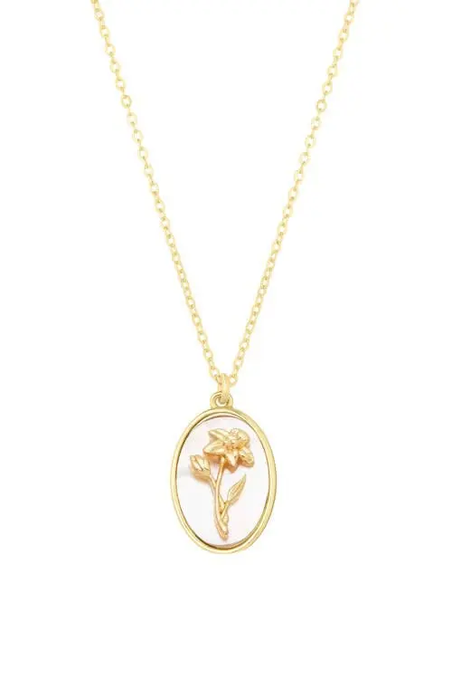 SET & STONES Katrina Birth Flower Necklace - Gold/march