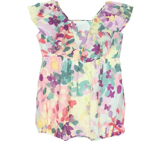 ISOBELLA & CHLOE Floral Print Chiffon Romper - Brown