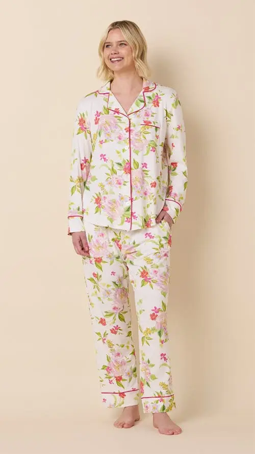 THE CAT'S PAJAMAS Pima Knit Long-sleeved Pajama - Florentina