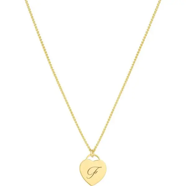 SET & STONES Alice Initial Heart Pendant Necklace - Gold/e