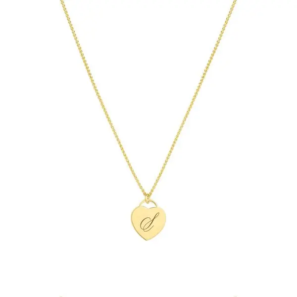 SET & STONES Alice Initial Heart Pendant Necklace - Gold/s