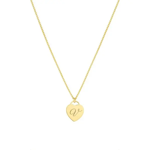 SET & STONES Alice Initial Heart Pendant Necklace - Gold/v