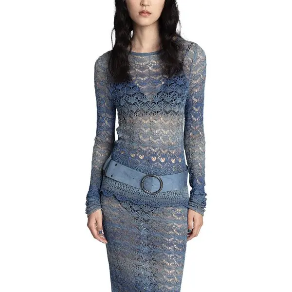 Anna Sui Ombre Space Dye Crochet Top - Twilight