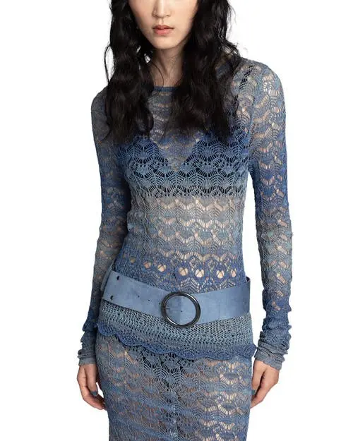 Anna Sui Ombre Space Dye Crochet Top - Twilight
