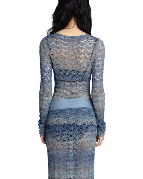 Anna Sui Ombre Space Dye Crochet Top - Twilight