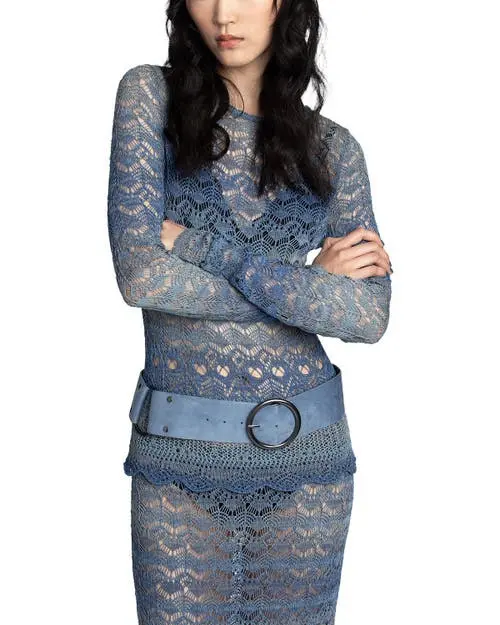 Anna Sui Ombre Space Dye Crochet Top - Twilight