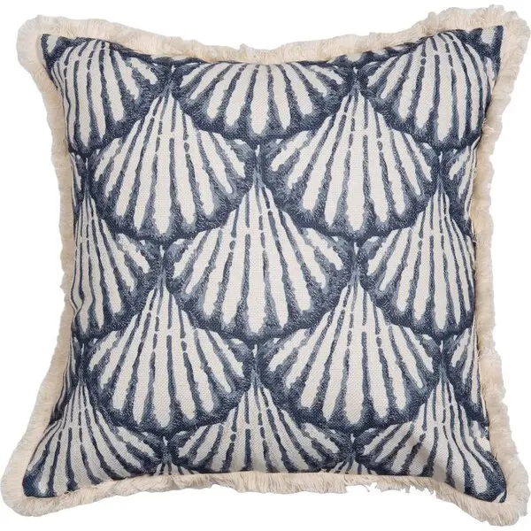 C&F HOME Scallop Shells Printed Accent Throw Pillow 18" X 18" - Blue