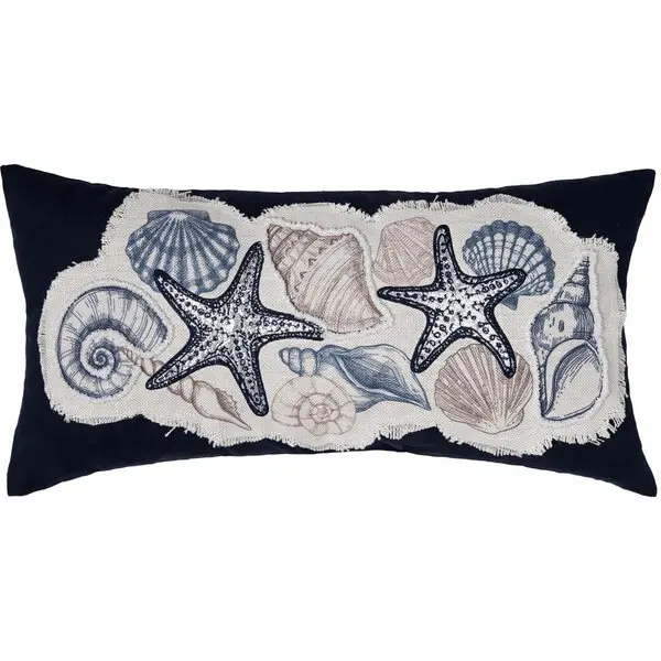 C&F HOME Vintage Shells Collection Embroidered Throw Pillow - Brown