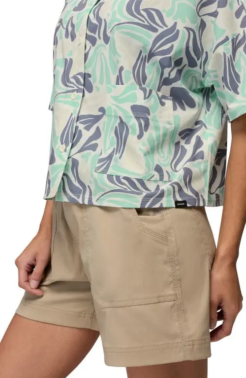 Prana Railay Crop Button-up Shirt - Sea Glass Seaweed