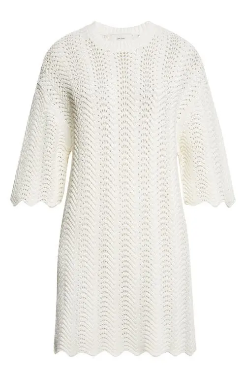 Loulou De Saison Wafa Ottoman Pointelle Sweater Dress - Ivory