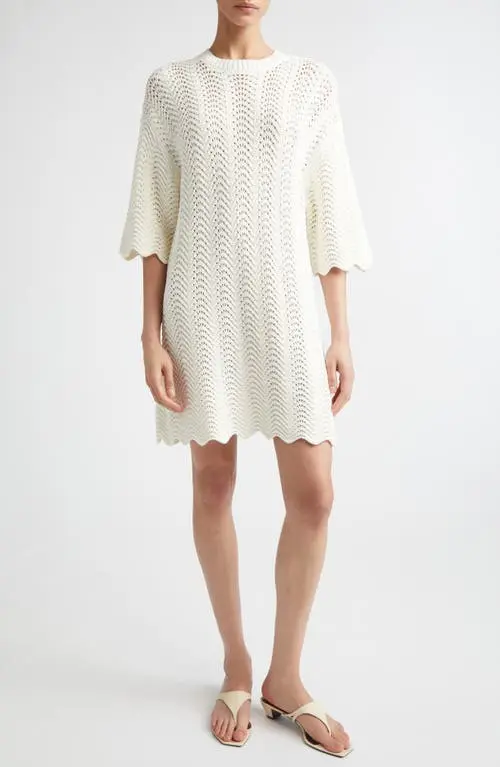 Loulou De Saison Wafa Ottoman Pointelle Sweater Dress
