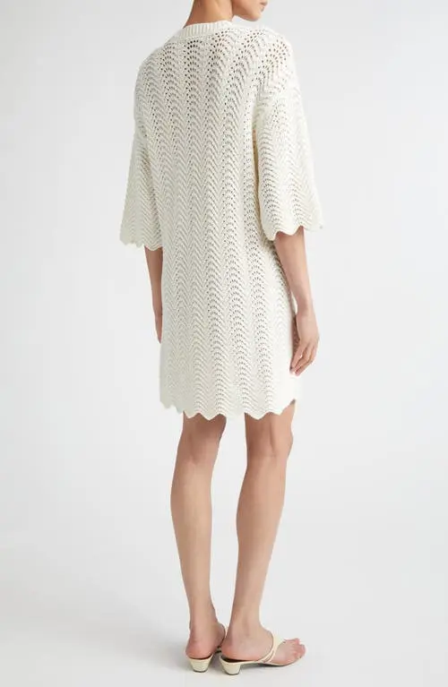 Loulou De Saison Wafa Ottoman Pointelle Sweater Dress