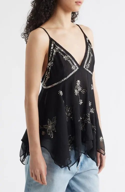 Free People Floral Embellished Top