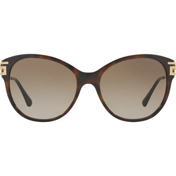 Versace 57mm Cat Eye Sunglasses - Havana/light/dark Brown Gradient