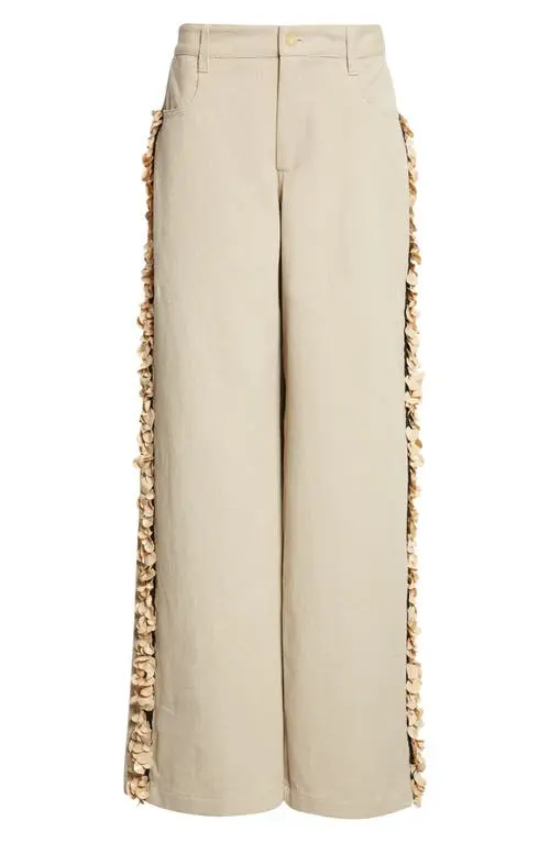 DIOTIMA Burro Paillette Wide Leg Jeans - Khaki